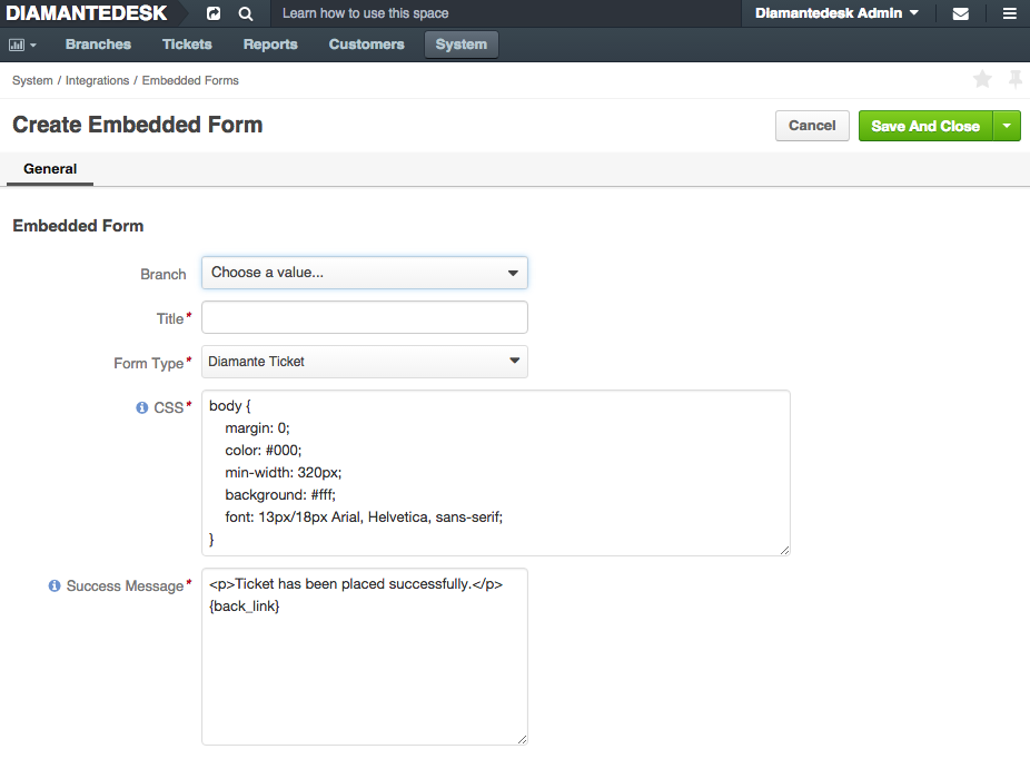 Embedded Form Embedded Form